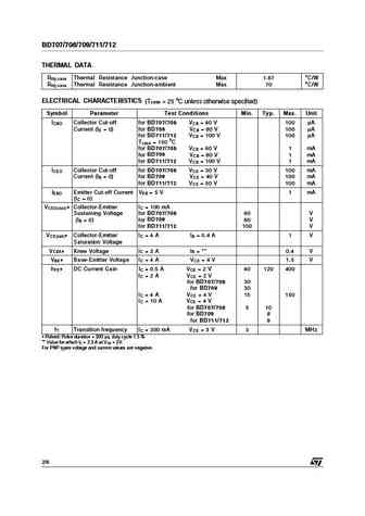 bd707 bd708 bd709 bd711 bd712.pdf PDF datasheet. ALL TRANSISTORS ...