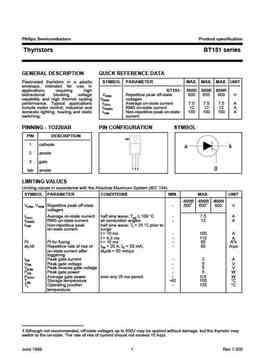 bt151 PDF datasheet. ALL TRANSISTORS DATASHEET. POWER MOSFET, IGBT, IC, TRIACS DATABASE ...