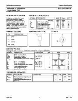 buk552-100a-b_1 PDF datasheet. ALL TRANSISTORS DATASHEET. POWER MOSFET, IGBT, IC, TRIACS ...
