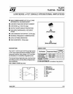 tl071 PDF datasheet. ALL TRANSISTORS DATASHEET. POWER MOSFET, IGBT, IC, TRIACS DATABASE ...