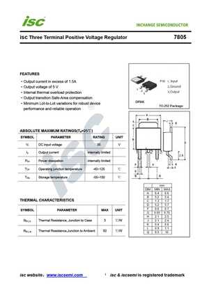 7805 PDF datasheet. ALL TRANSISTORS DATASHEET. POWER MOSFET, IGBT, IC, TRIACS DATABASE ...