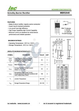 mbr2045 PDF datasheet. ALL TRANSISTORS DATASHEET. POWER MOSFET, IGBT ...